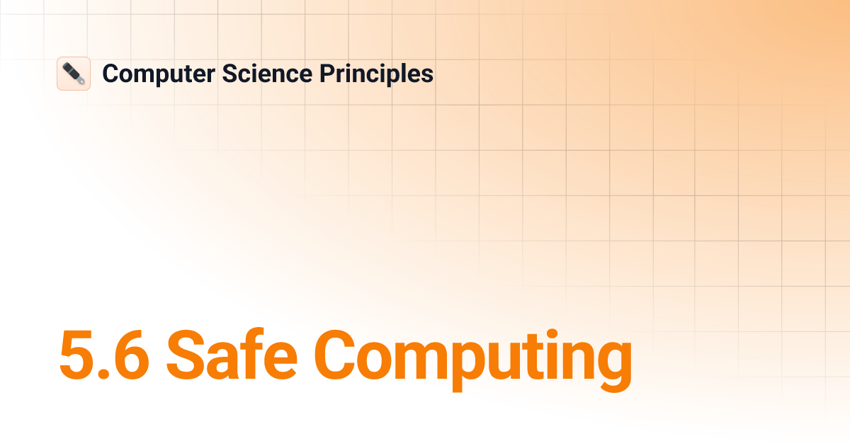 5.6 Safe Computing | Computer Science Principles