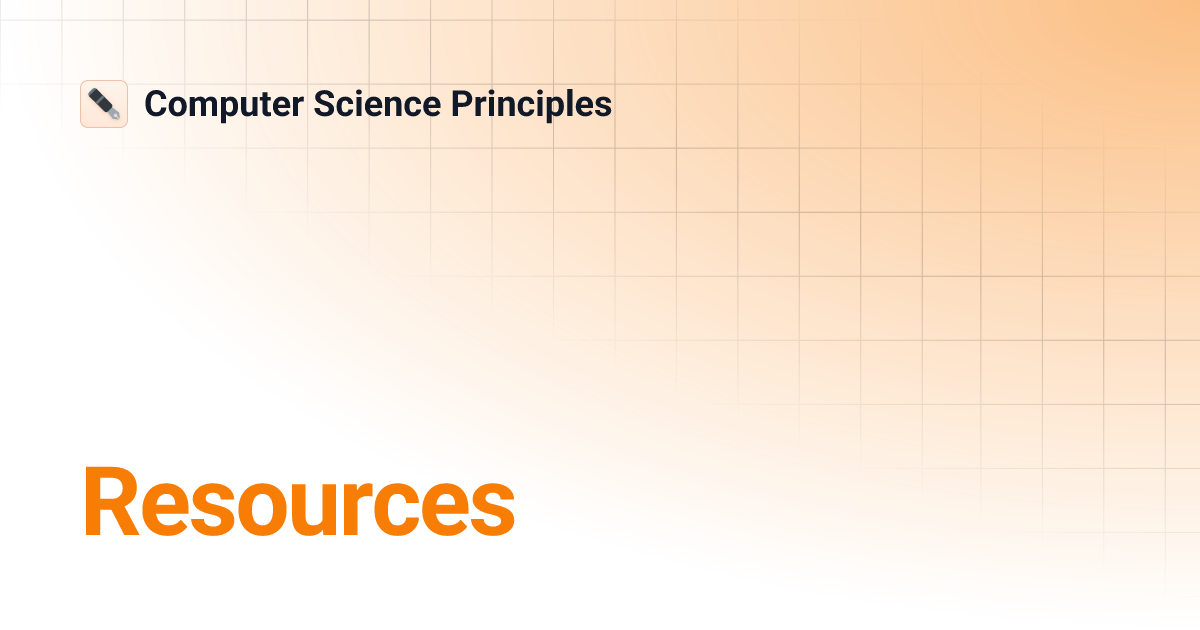 Resources | Computer Science Principles